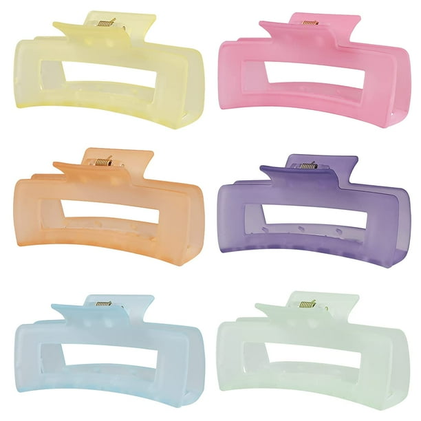 Genwiss 4 Inch Big Hair Clips 6 Pcs claw clips for Thick Hair Large ...
