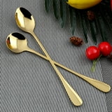 Colorful Long Handle Spoon, MDEALY 12 Pcs Stainless Steel Ellipse Style ...
