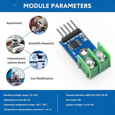 4 Sets DC 3-5V MAX6675 Themocouple Module and K Type Thermocouple ...