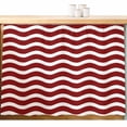 Abstract Waves Cabinet Curtain, Stripes Red Water Ripple Sink Skirt for ...
