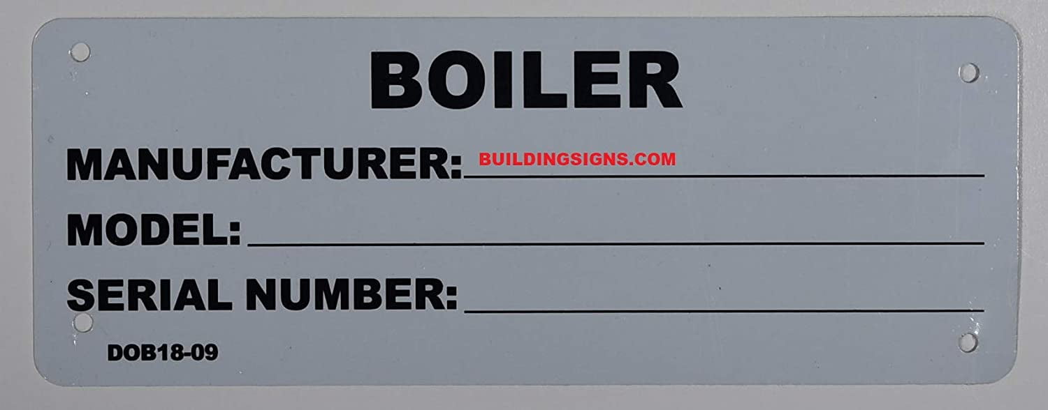Boiler Registration Number Sign (3x8.5,White Aluminum Sign)(ref-2022-4 ...