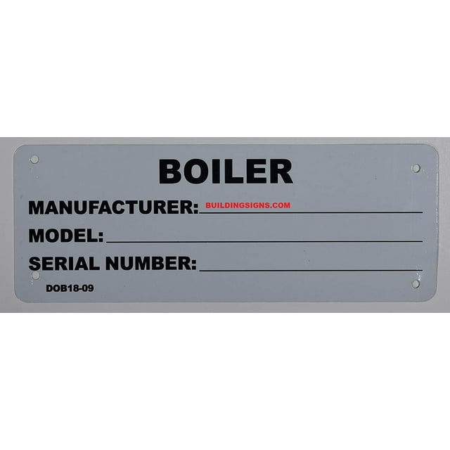 Boiler Registration Number Sign (3x8.5,White Aluminum Sign)(ref-2022-4 ...