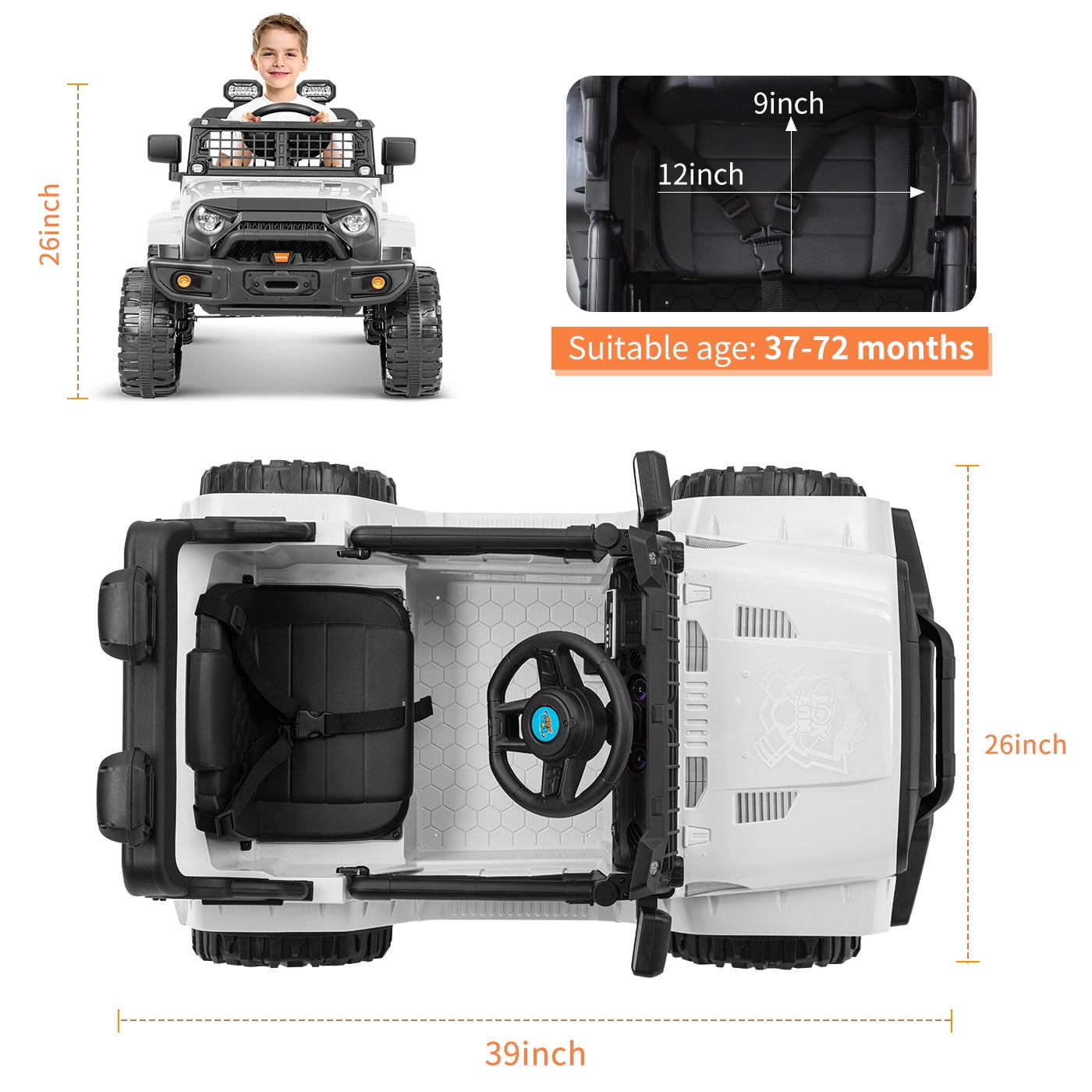 Buy Funtok Kids 12V Electric Ride on Toy Car with Remote Control ...