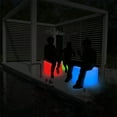 Modern Home LED Glowing Cube Stool, 16", with Infrared Remote Control ...