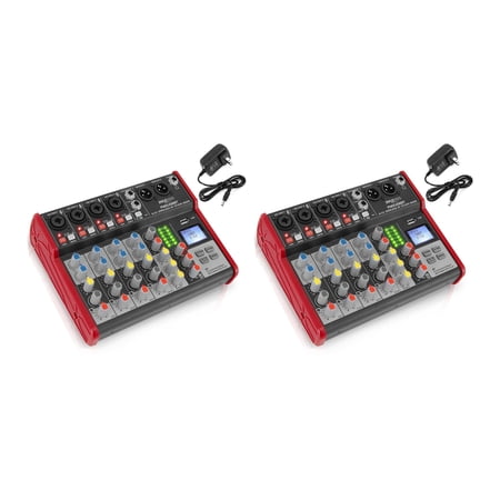 Pyle PMXU68BT 6 Channel Bluetooth Sound Board DJ Studio Mixer System (2 ...