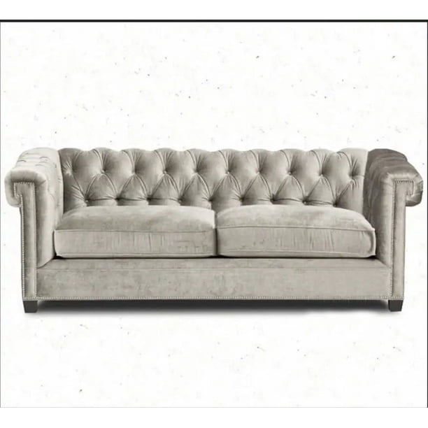 MANBAS Living Room Chesterfield Sofa Set | Nordic Fabric Sectional ...
