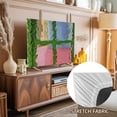 Abstract Art Green Window TV Cover for 40 Inch Screen, Stretch Fabric ...