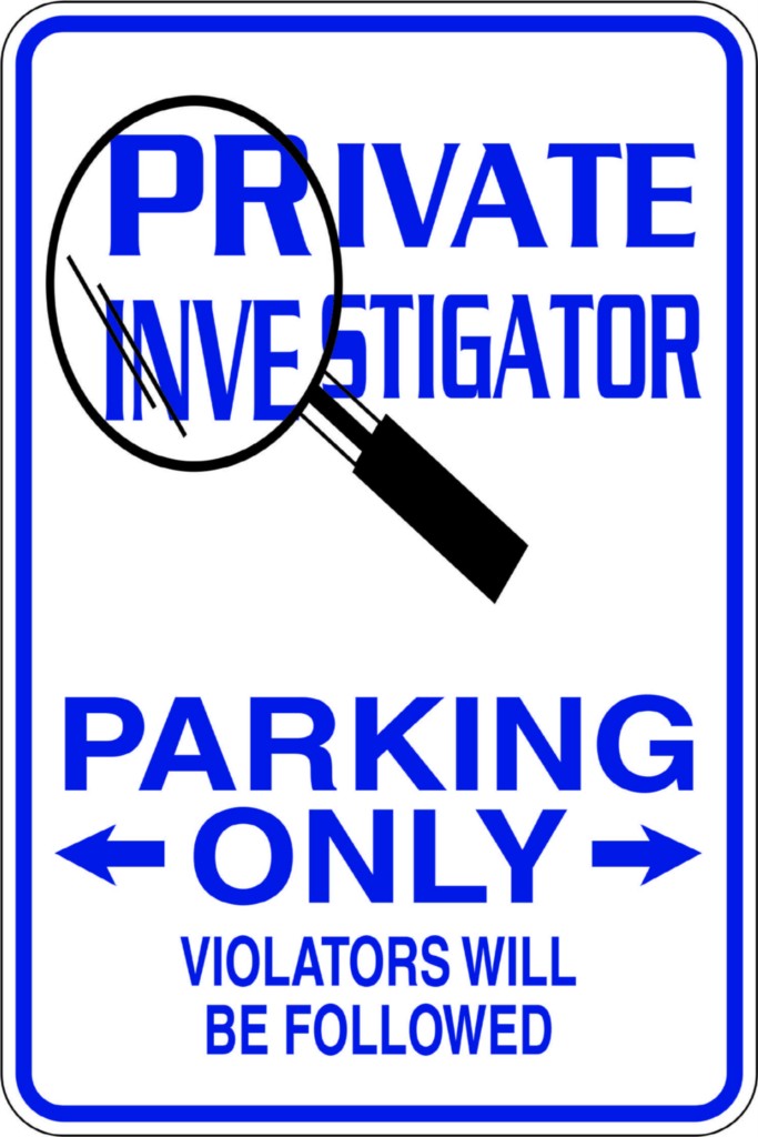 Custom Wall Decal Private Investigator Parking Sign - Sticker - Vinyl ...