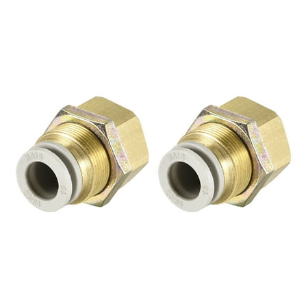 10mm Tube to 1/8PT Female Thread, Bulkhead Push to Connect Fitting ...