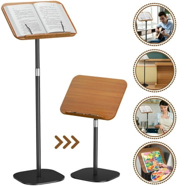 VIVO Adjustable Bamboo Book Stand, Light Wood / White, Laptop ...