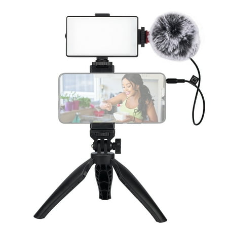 Phone Vlogging Kit for Video Recording with Microphone Built-in Battery ...