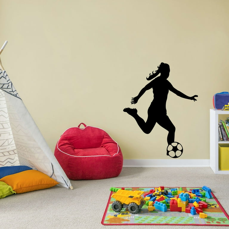 Girl Soccer Silhouette Wall Decal
