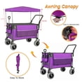 GDF Studio Push-Pull Folding Beach Wagon with Canopy, Balloon Tires ...