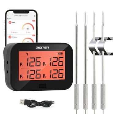 Taylor Digital Wired Probe Programmable Meat Thermometer with Timer ...