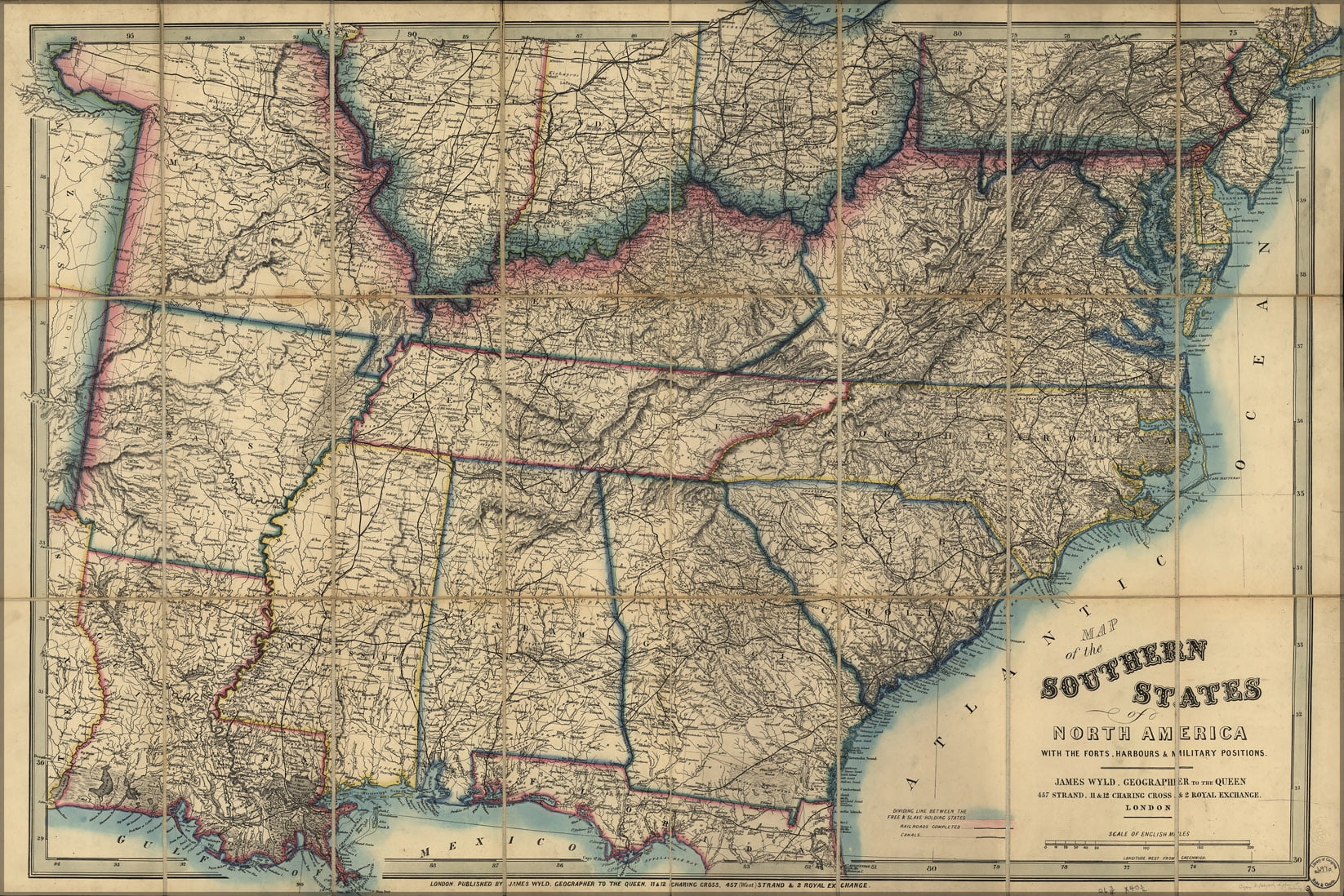 24"x36" Gallery Poster, military Map of southern confederate states ...