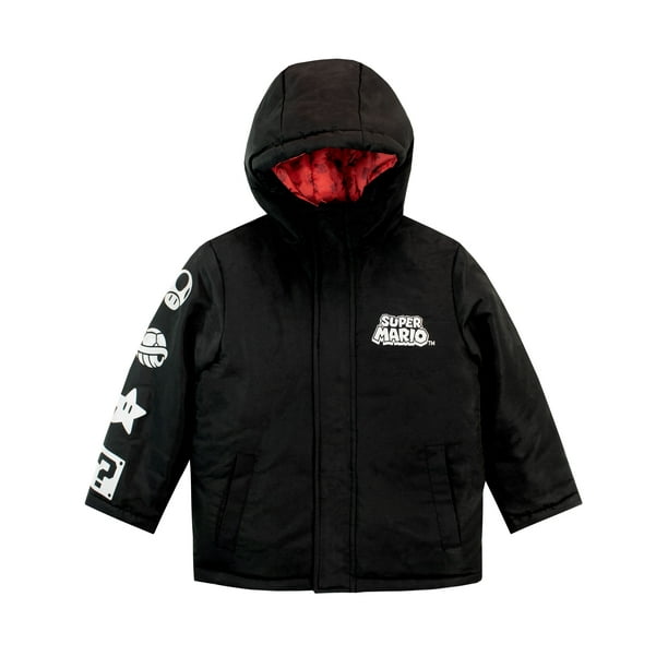 Super Mario Boys Gaming Symbol Rain Coat Black Sizes 6-12 - Walmart.com