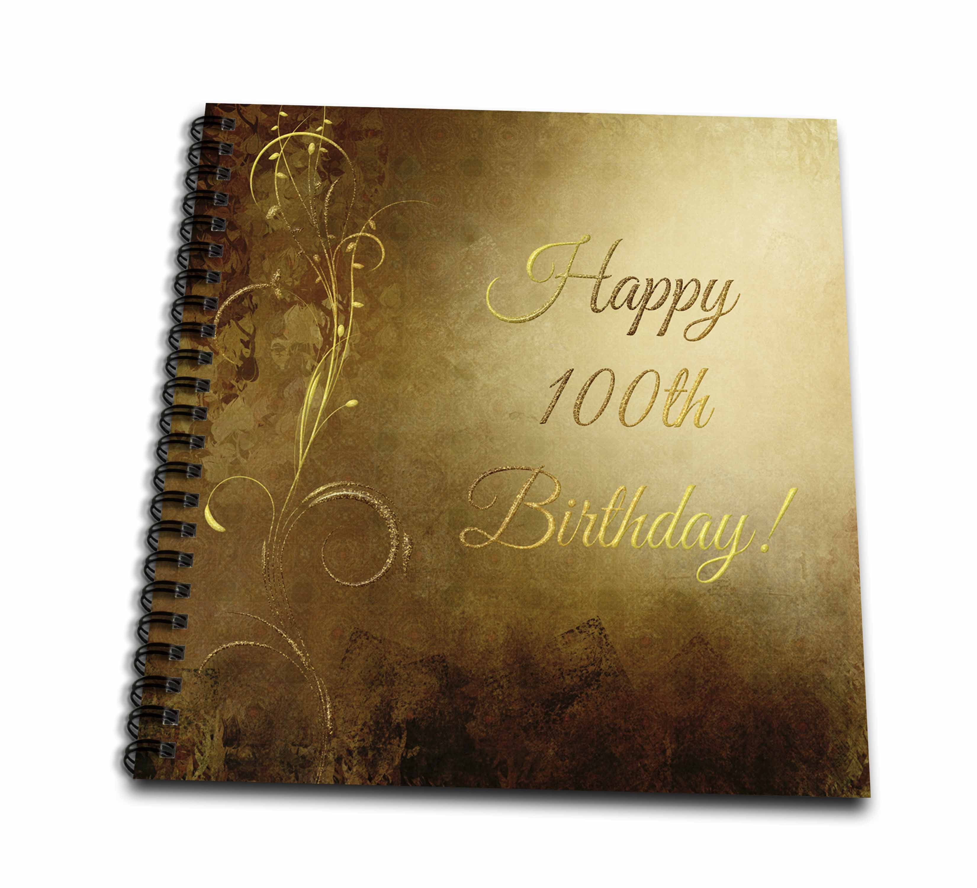 3dRose 100th Birthday, Elegant Gold Vine on Gold Background - Drawing ...