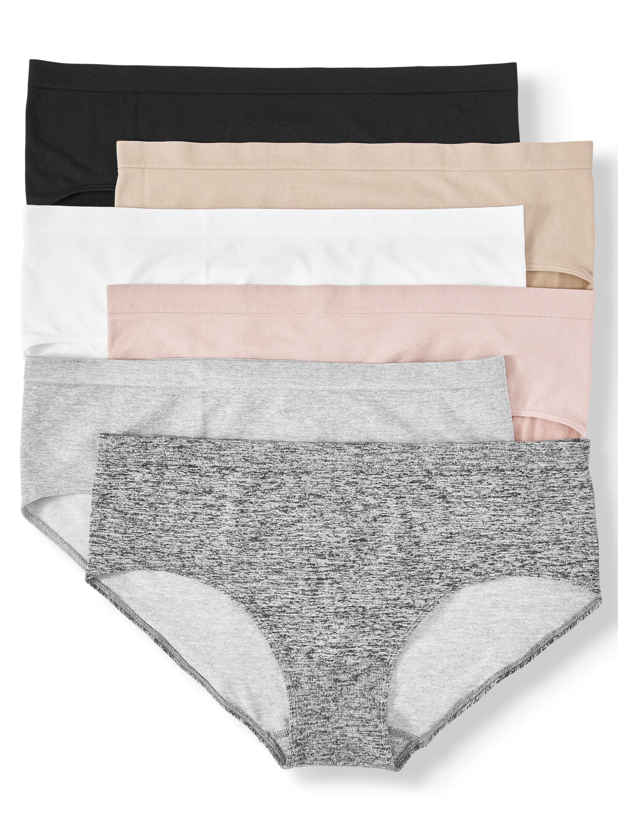 Secret Treasures Womens Plus Seamless Hipster Panties 6 Pack
