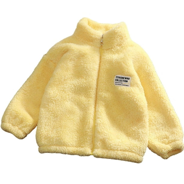 Toddler Baby Boy Girls Fleece Jackets Long Sleeve Solid Color Zip Up Coat Kids Fuzzy Winter Warm ...