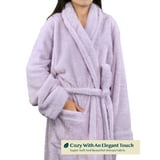 Pavilia Womens Plush Soft Robe Fluffy Sherpa Fleece Bathrobe Lavender L XL - Walmart.com