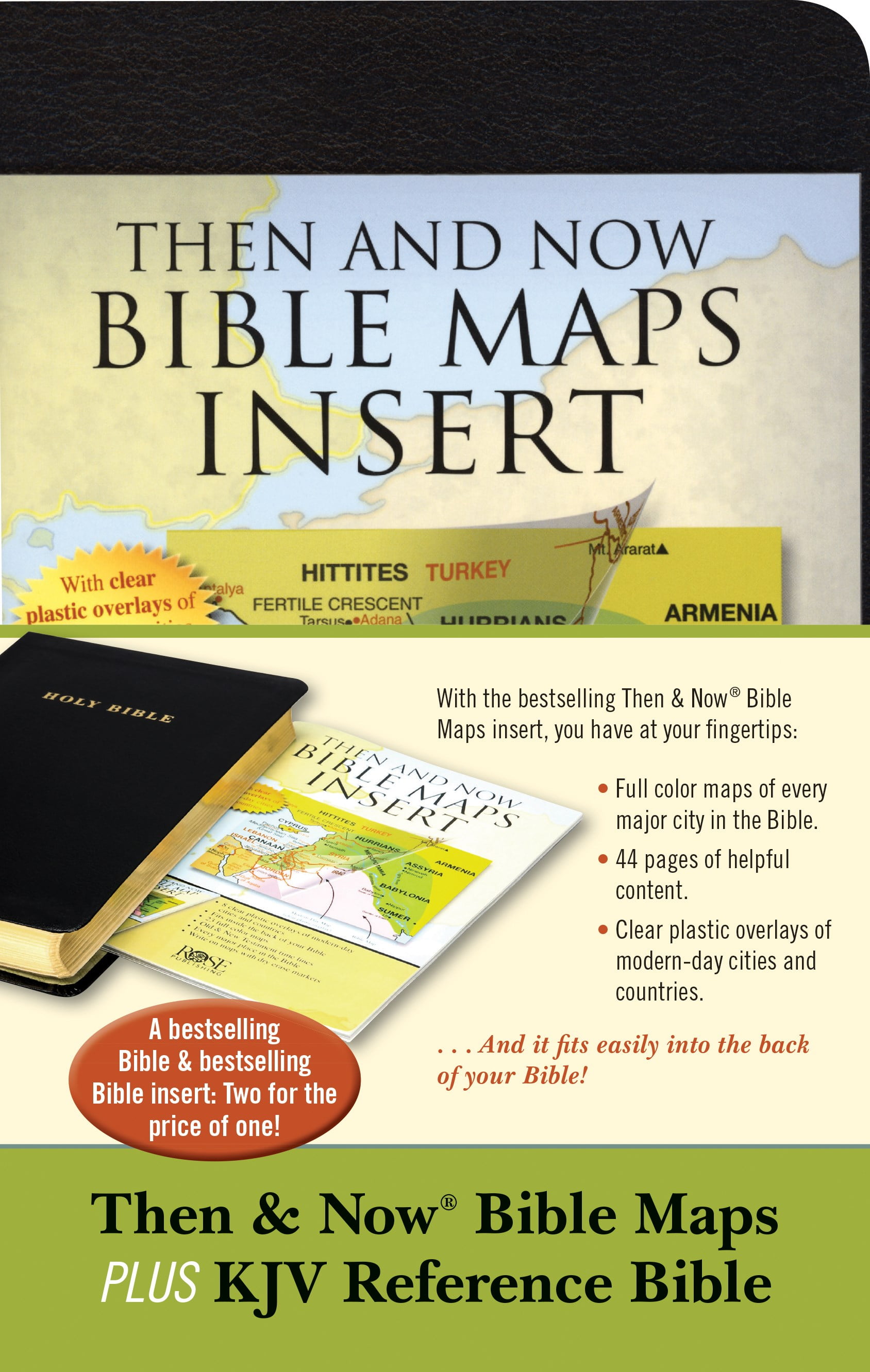 KJV Thinline Reference Bible w/Then & Now Bible Maps Insert-Black ...