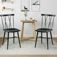 Costway Set of 2 Black Steel Dining Side Chairs with Cross Back for ...