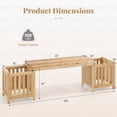 2-in-1 Outdoor Garden Bench with 2 Raised Planter Boxes, Natural Fir ...