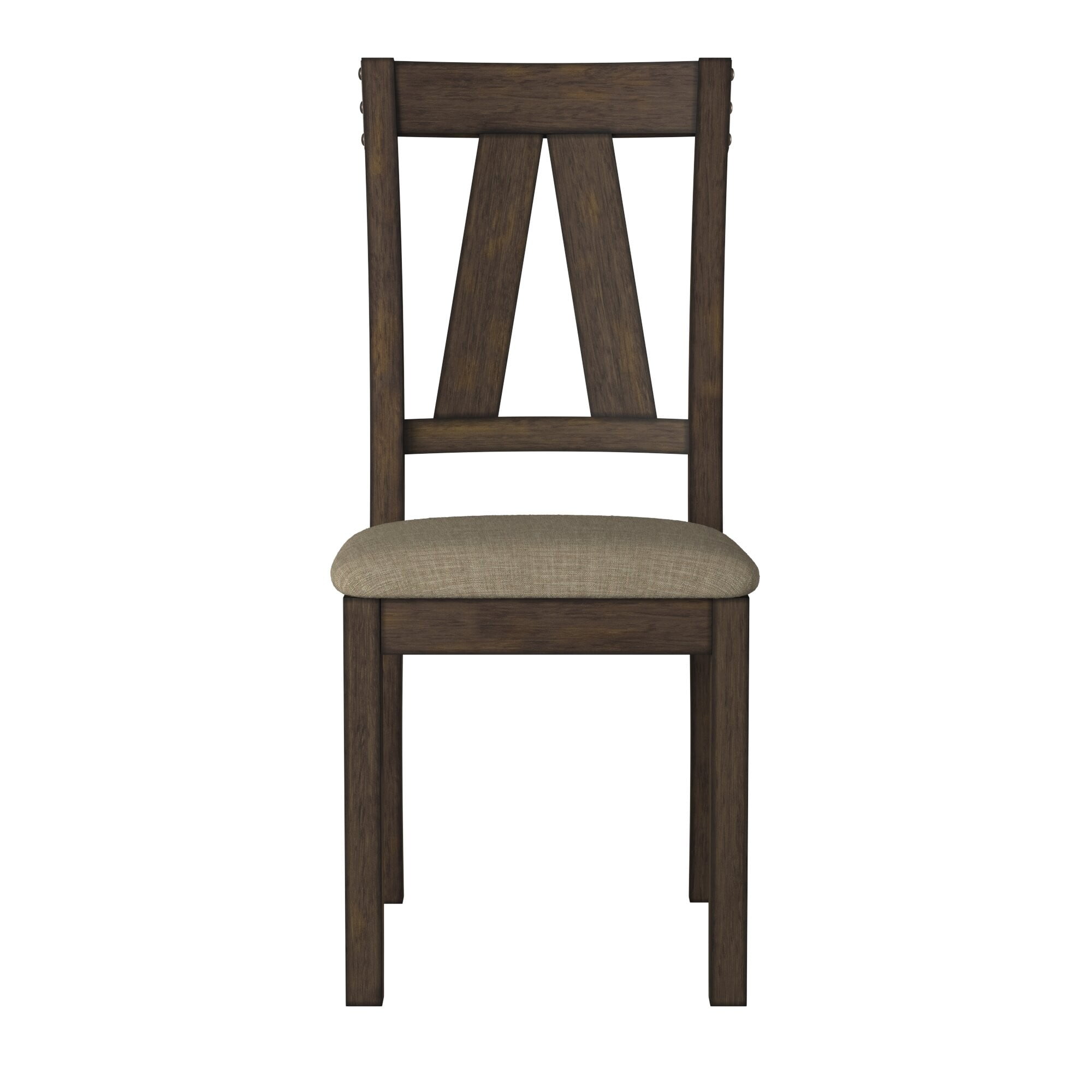 CoSoTower Brown Finish Side Chairs Set Of 2Pc Metal Banded Rivets ...