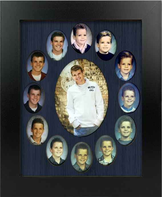 School Years Picture Frame - Oval Collage - Holds 2x3 Wallet Photos - K ...