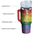 40oz Rainbow Heart Tumbler with Handle and Straws, Gifts for Gays ...