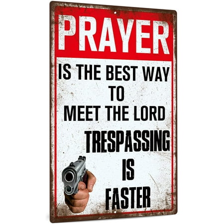 Prayer Sign, Retro Funny Aluminum Metal Wall Sign for Indoor, Outdoor ...