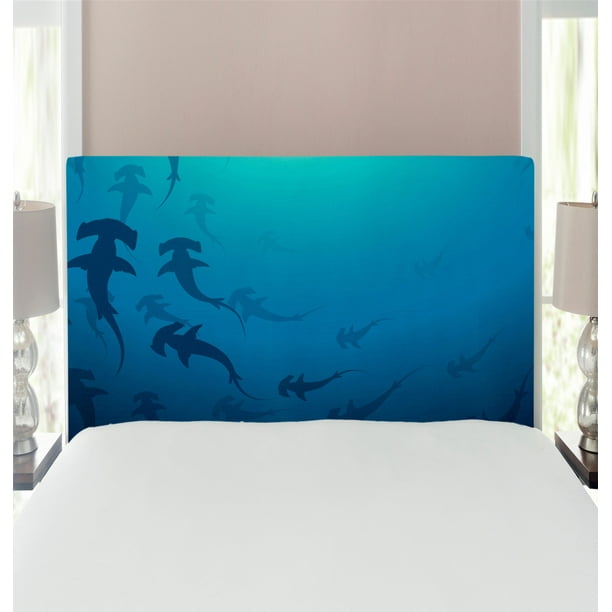 Sea Animals Headboard, Hammerhead Shark School Scan Ocean Dangerous ...