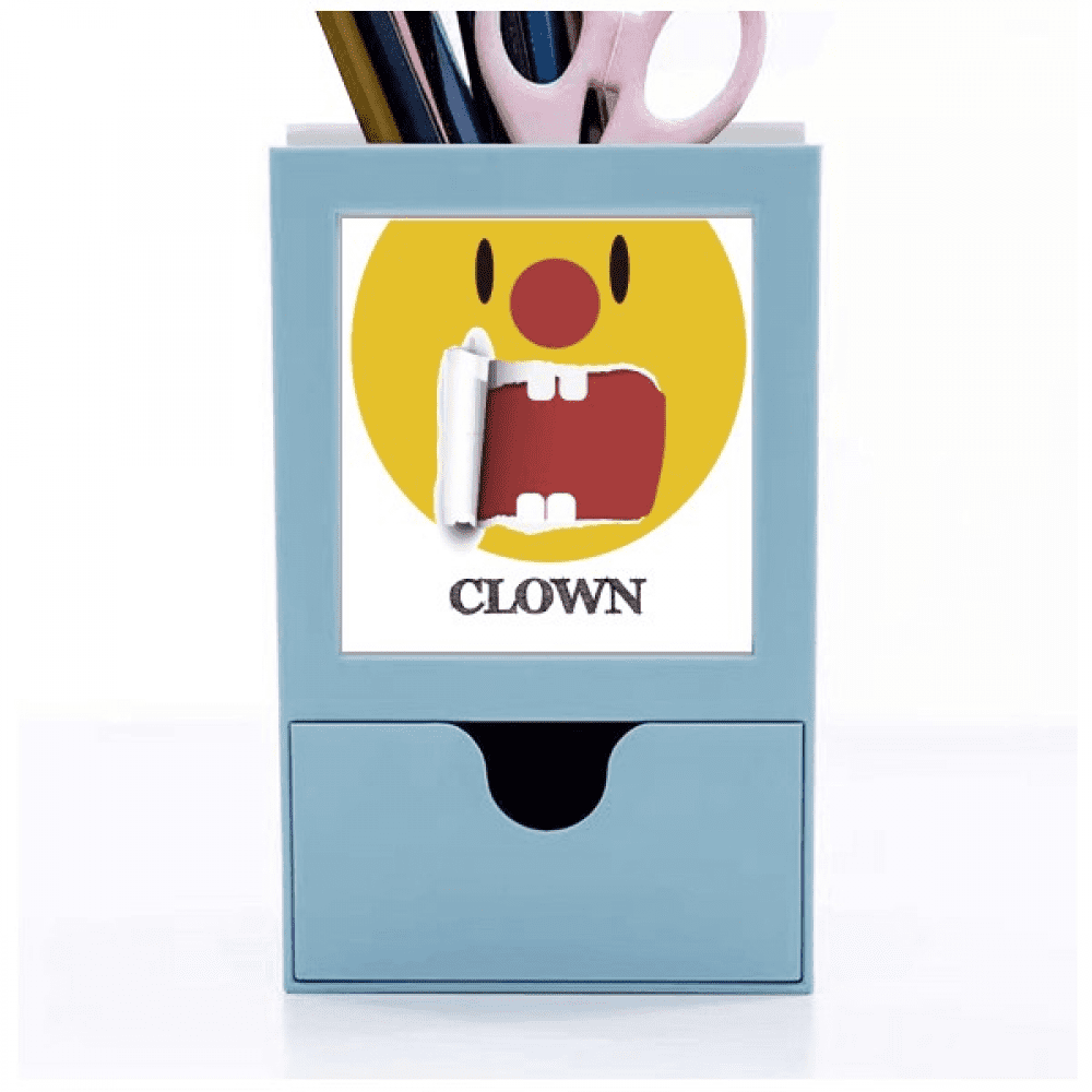 Funny Yellow Clown Emotion Laugh Desk Supplies Organizer Pen Holder ...