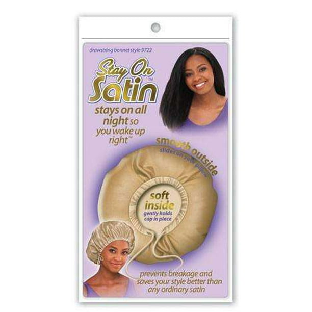 Stay On Satin Hair Wrap Drawstring Womens Bonnet for Sleeping, Assorted ...