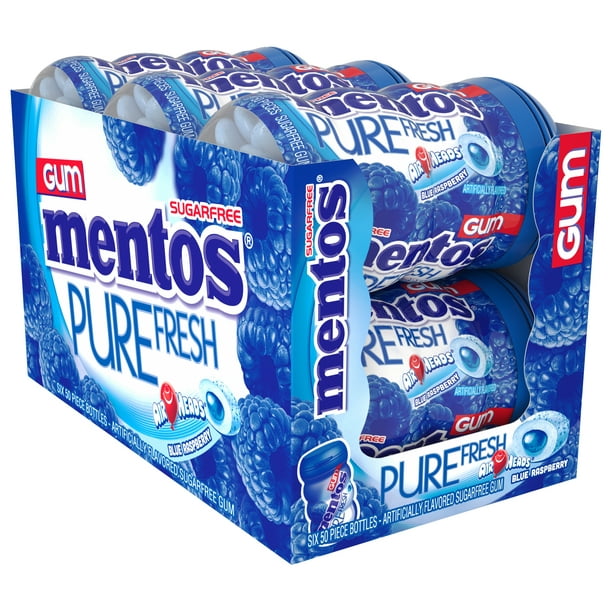 Mentos Pure Fresh Gum, Airheads Blue Raspberry, Sugar Free with Xylitol ...