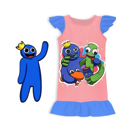 Roblox Rainbow Friends Anime Figures Pajamas,girls Nightdresses ...