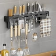 Kitchen Cabinet Stainless Steel Frame Wall Mounted Knife Holder Storage ...