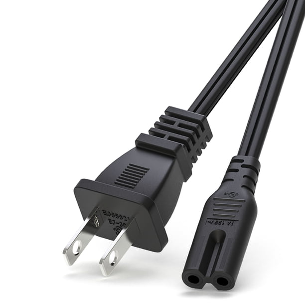TV Power Cord 6Ft Cable for Samsung LG TCL Sony: 2 Prong AC Wall Plug 2 ...