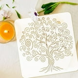 1Pc Curly Tree of Life Painting Stencil Drawing Template on Wood Wall ...