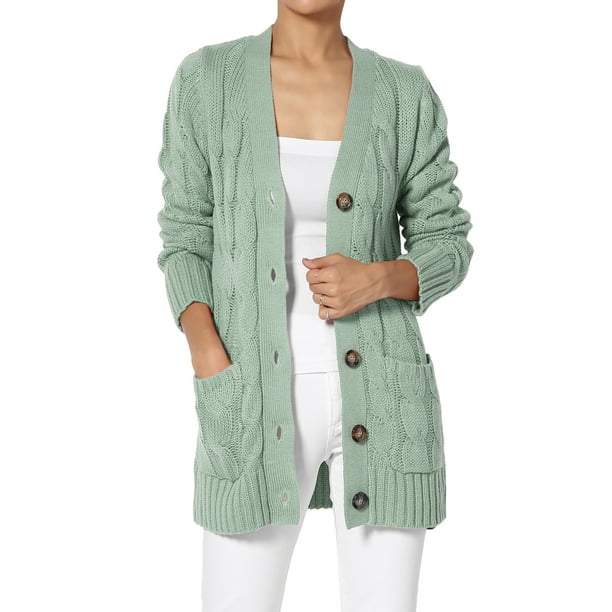 TheMogan - TheMogan Women's PLUS V-Neck Pocket Cable Knit Cardigan ... TheMogan - TheMogan Women's PLUS V-Neck Pocket Cable Knit Cardigan ...