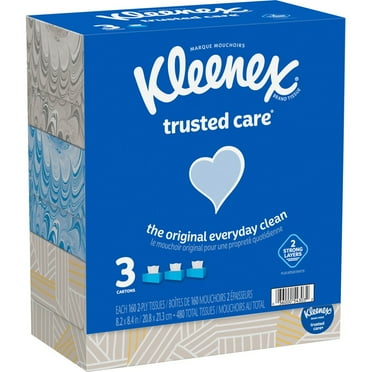 Kleenex Trusted Care 2-ply Facial Tissues, Flat Boxes (160 tissues/box, 12 boxes) - Walmart.com