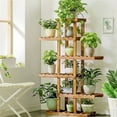 Multi-Tier Wooden Strength Flower Rack Ladder Plant Stand Holder Bonsai ...