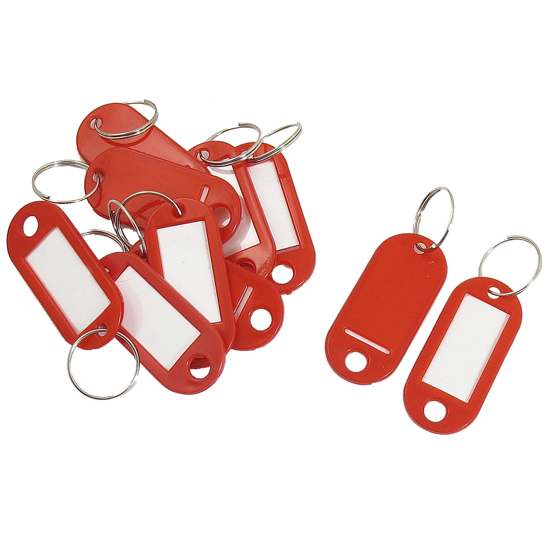 10 Pcs Key ID Label Tags Split Ring Keyring Keychain Red | Walmart Canada