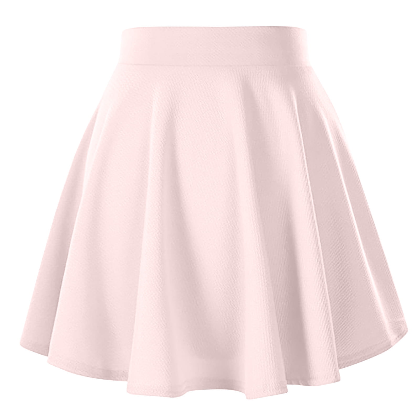 Plus Size Mini Skirts for Women Pleated Ruffle High Waist Solid Color ...