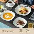 MALACASA, Series ELISA, 30-Piece Porcelain Dinnerware Set, Ivory White ...