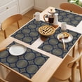 Abstract Floral Cotton Linen Placemats Set of 1, Vintage Navy Blue ...