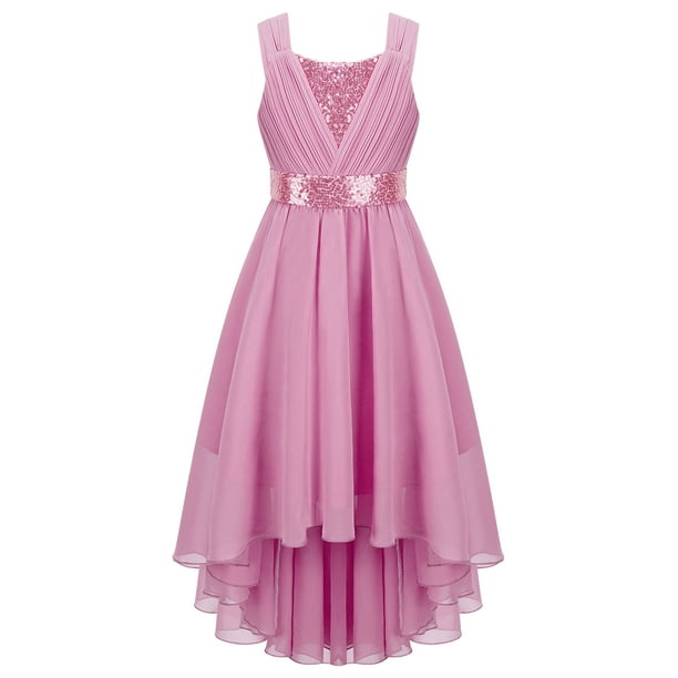 Chictry Girls Chiffon Sequins Birthday Party Proms Dress Pleated High