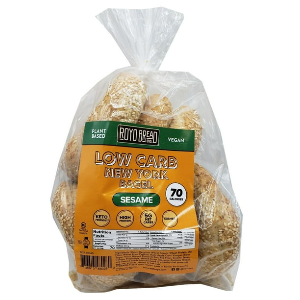 Royo Bread Co Low Carb New York Bagels (6 Bagels) Flavor: Sesame ...