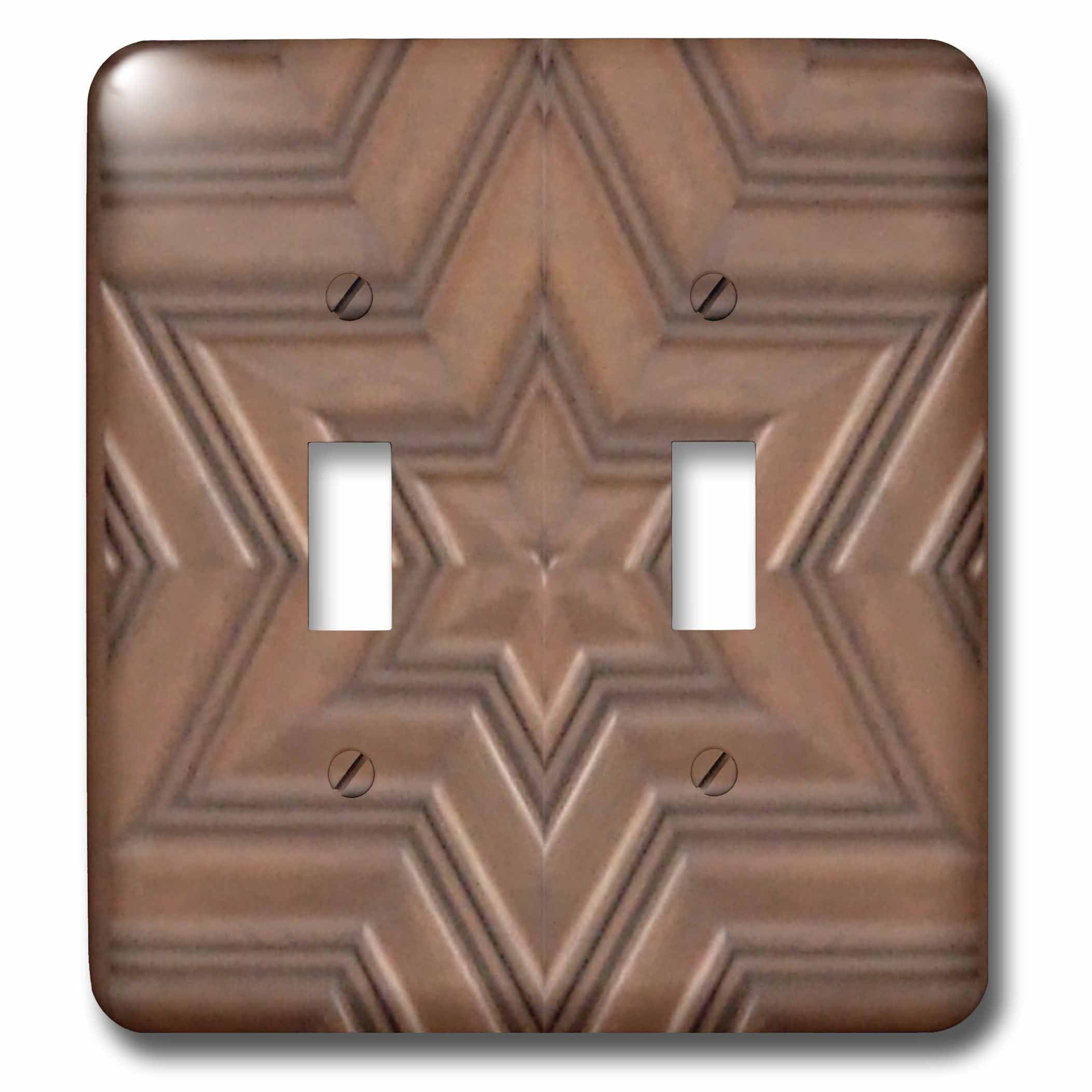 Magen David stars - photo print of wood carving - brown wooden Jew ...