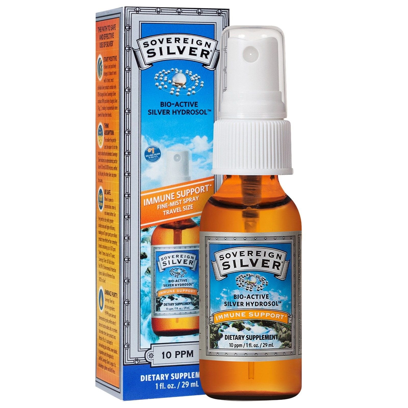Hidrosol de plata bioactivo Sovereign Silver en aerosol, 30 ml, 10 ppm ...